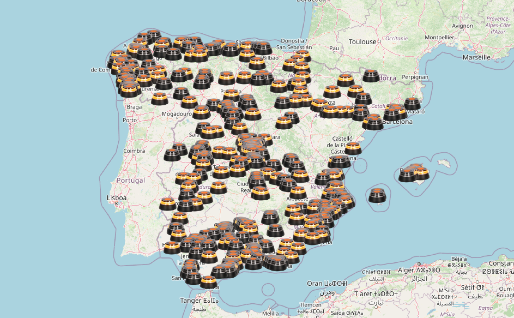 El mapa de las balizas V16 en tiempo real: ¿dónde queda la privacidad?